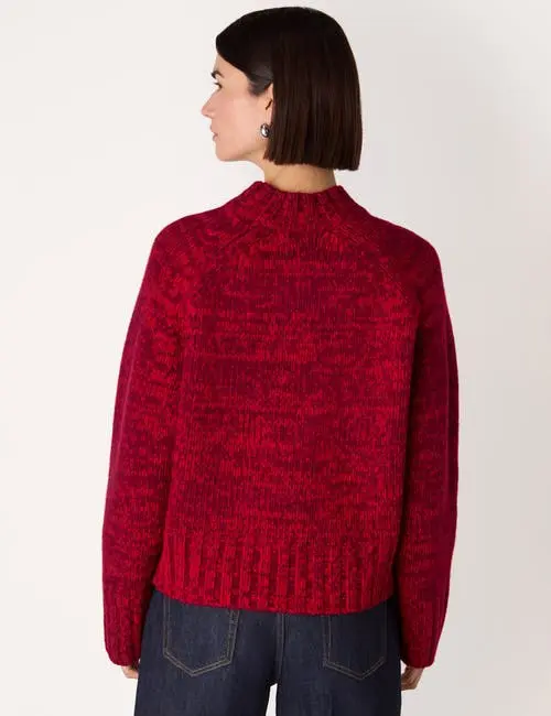 Whistles Wool Fleck Knit Sweater - Red/multi