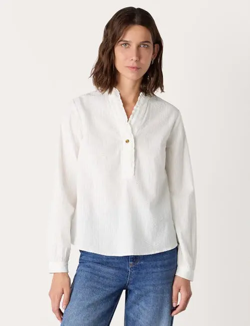 Whistles Textured Frill Shirt