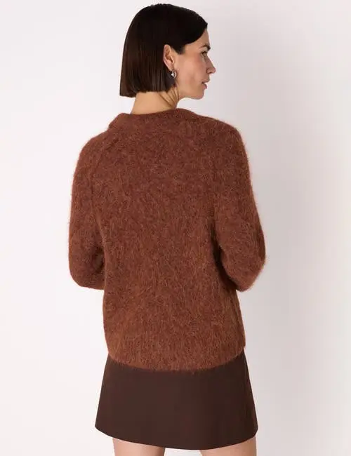 Whistles Alpaca Collar Neck Knit Sweater