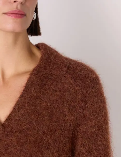 Whistles Alpaca Collar Neck Knit Sweater