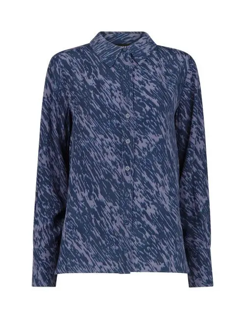 Whistles Abstract Marks Collared Shirt - Blue