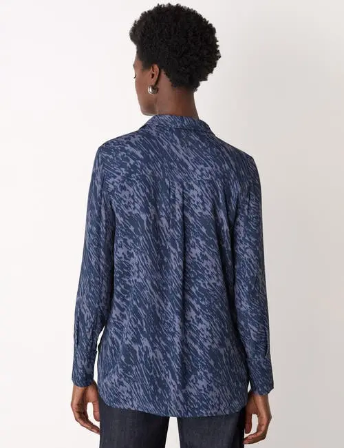 Whistles Abstract Marks Collared Shirt - Blue