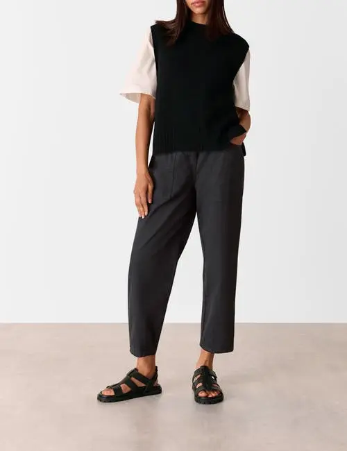 Whistles Tessa Casual Tapered Ankle-length Trousers - Black