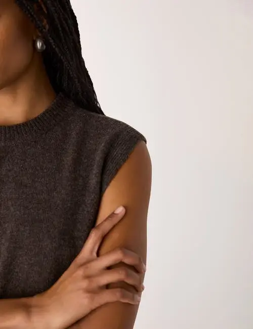 Whistles Wool Sleeveless Knit Vest - Brown