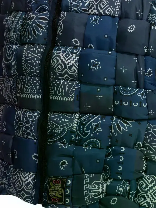 Kapital Quilted Patchwork Gilet - Blue