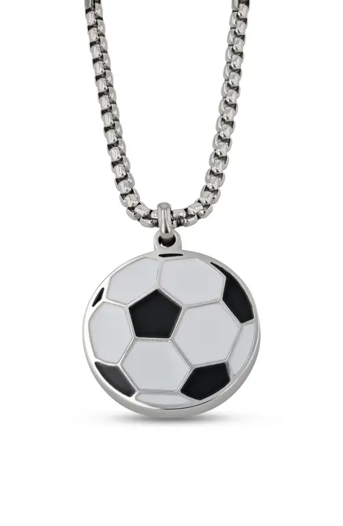 LARSON JEWELERS Stainless Steel Soccer Pendant Necklace - Soccer Ball/18in