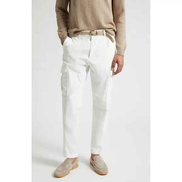 Eleventy Cotton-linen Cargo Pants