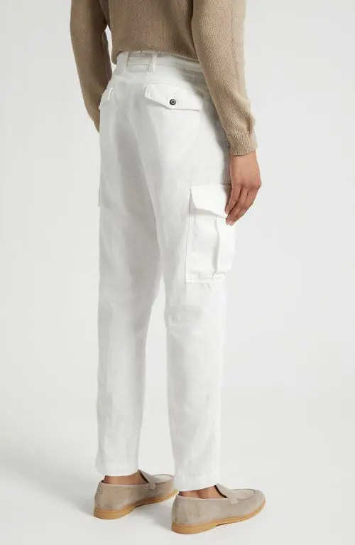 Eleventy Cotton-linen Cargo Pants