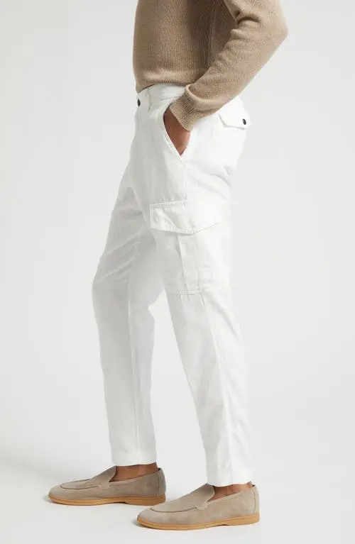 Eleventy Cotton-linen Cargo Pants