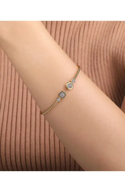 GABRIEL & CO. Diamond And 14k Gold Beaded Cuff Bracelet