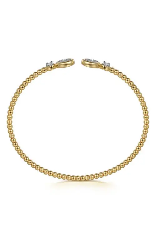 GABRIEL & CO. Diamond And 14k Gold Beaded Cuff Bracelet