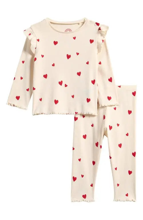 NEXT Ruffle Heart Rib Top & Pants Set