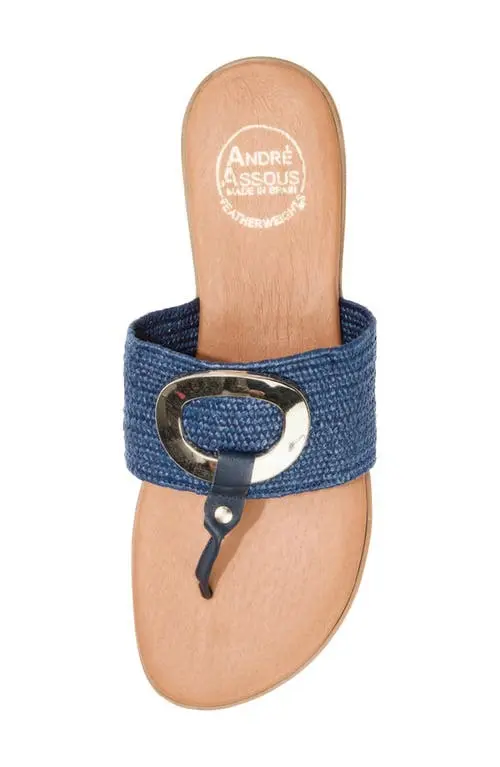 Andre Assous Nixi Thong-toe Slide Sandal - Navy