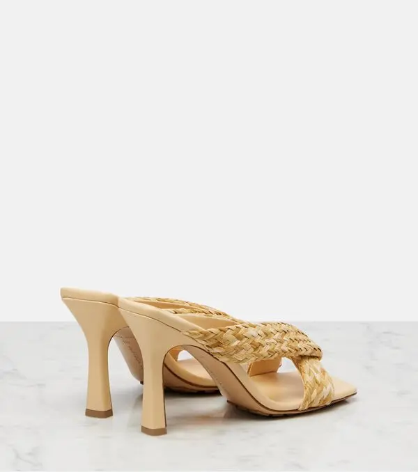 Bottega Veneta Riva Braided Raffia Mules
