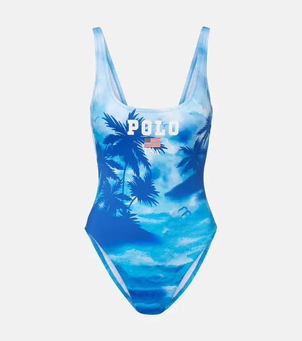 Polo Ralph Lauren Printed One-piece Swimsuit - Blue