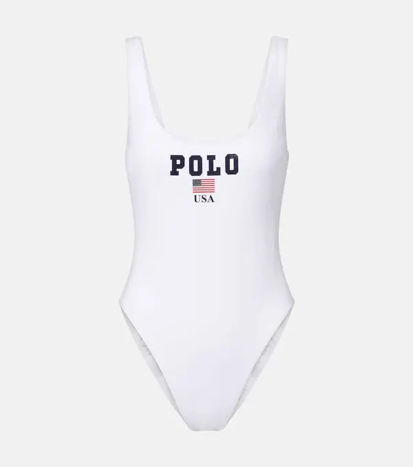 Polo Ralph Lauren Logo Swimsuit - White
