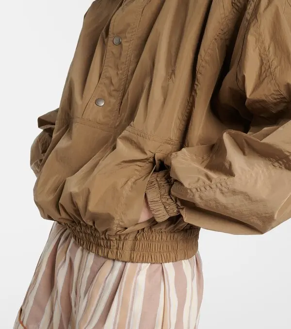 Saint Laurent Gathered Canvas Jacket - Beige