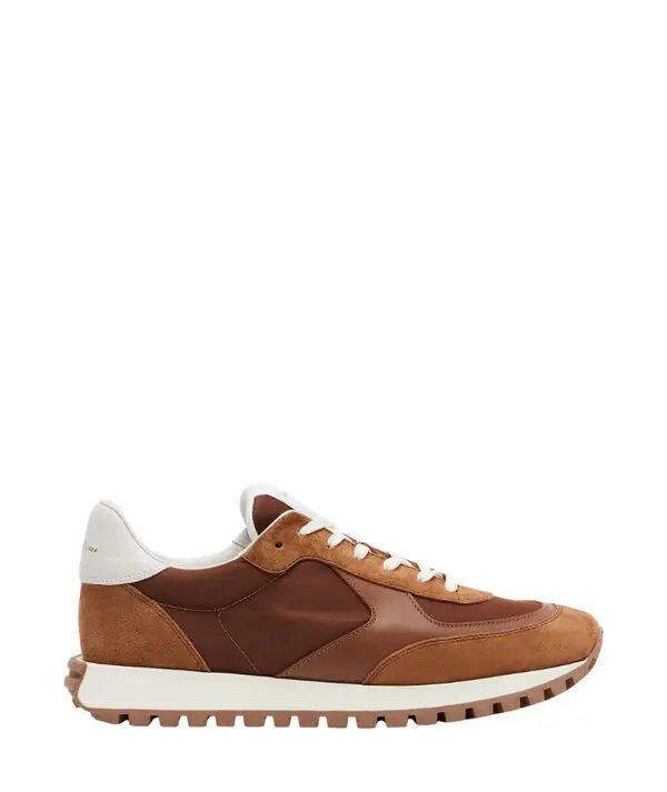 GIANVITO ROSSI Gravel Leather And Suede Sneakers - Brown