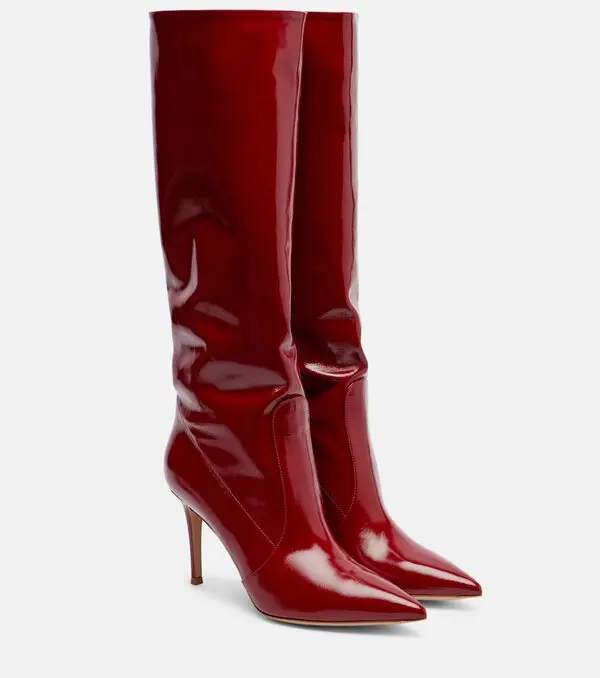 GIANVITO ROSSI Hansen 85 Patent Leather Knee-high Boots - Red