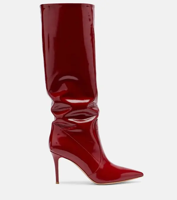GIANVITO ROSSI Hansen 85 Patent Leather Knee-high Boots - Red