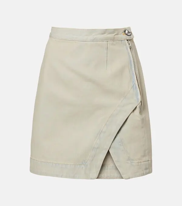VIVIENNE WESTWOOD Rita Faded Denim Miniskirt - Blue