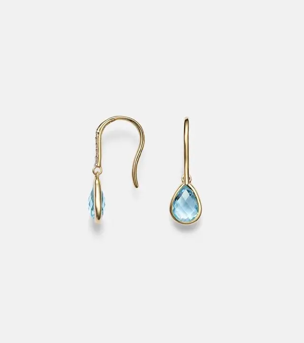Mateo Drop Earrings With Topaz And Diamonds - Blue