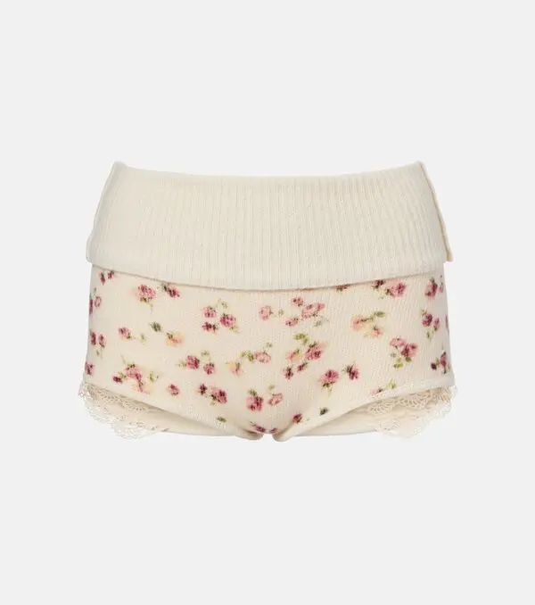 Magda Butrym Floral Wool, Silk, And Cashmere Shorts