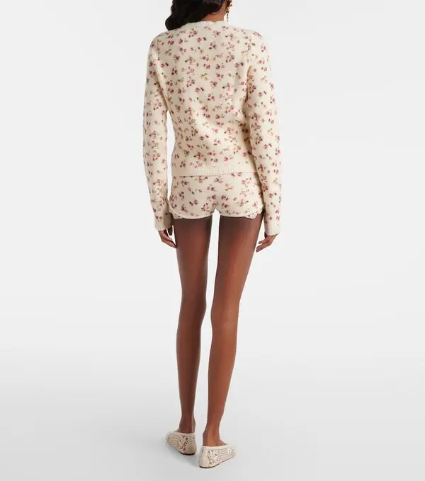 Magda Butrym Floral Wool, Silk, And Cashmere Shorts