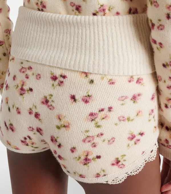 Magda Butrym Floral Wool, Silk, And Cashmere Shorts
