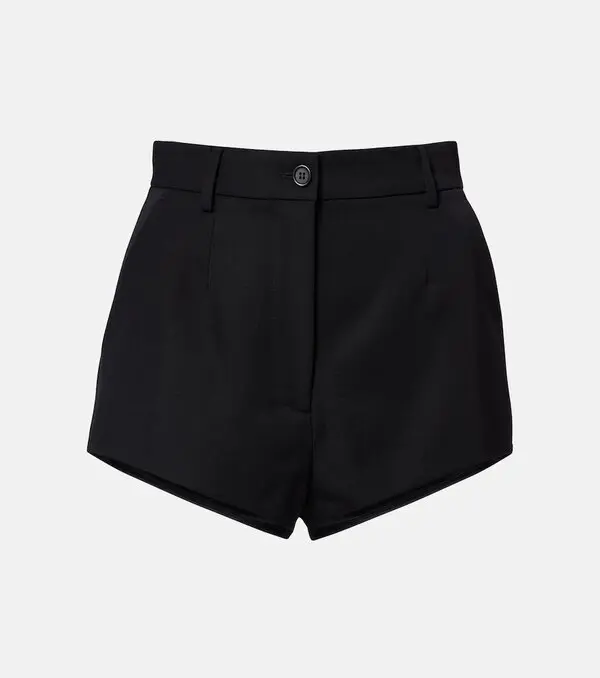 Dolce & Gabbana Virgin Wool Gabardine Micro Shorts - Black