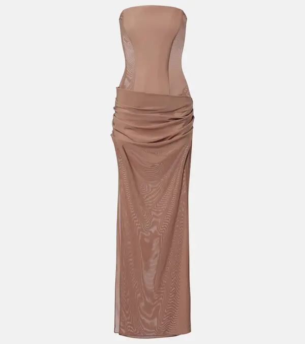 Alex Perry Semi-sheer Strapless Gown - Pink