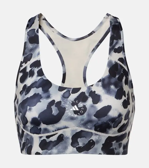 Adidas By Stella McCartney Printed Sports Bra - Grey
