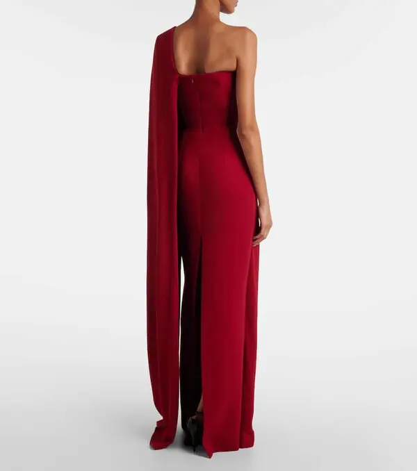 Givenchy Asymmetric Caped Maxi Dress