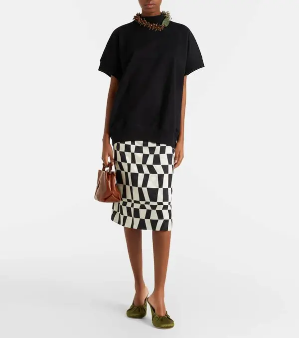 Dries Van Noten Printed Pencil Skirt - Black
