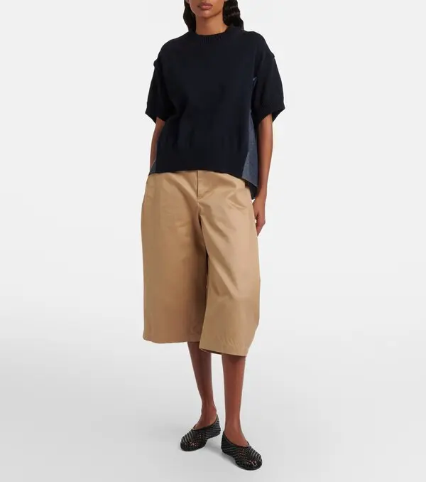 Sacai Cotton-blend Top - Blue