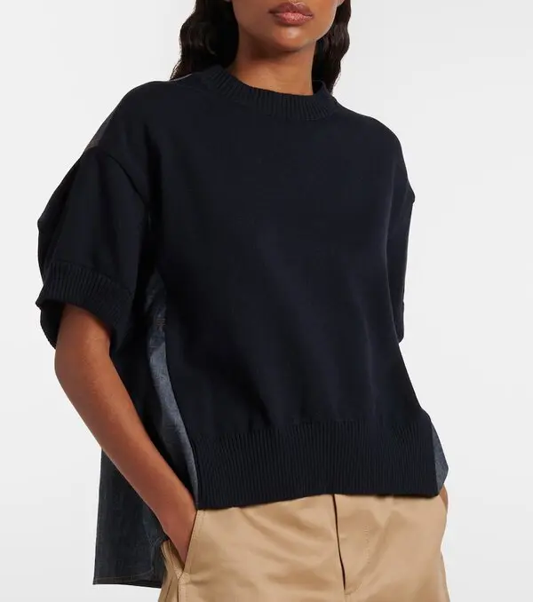 Sacai Cotton-blend Top - Blue