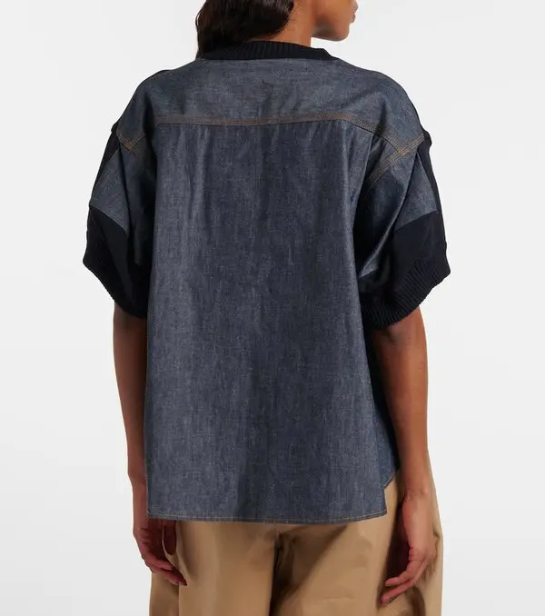 Sacai Cotton-blend Top - Blue