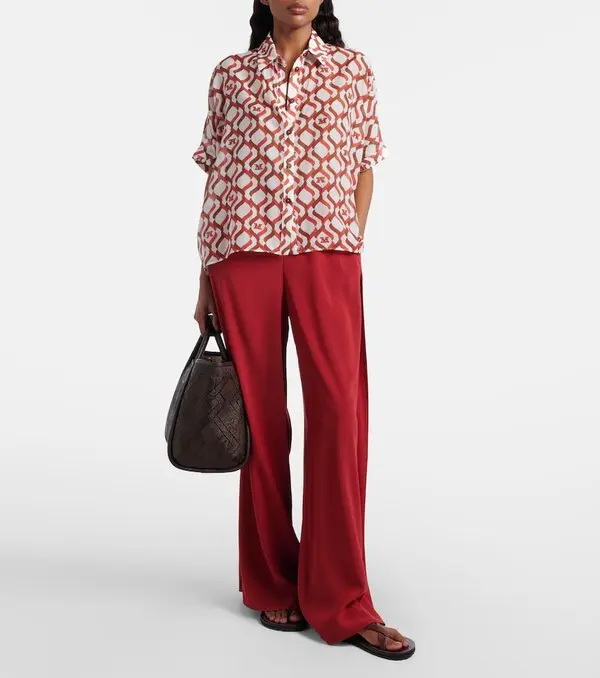 Max Mara Ariete Printed Cotton And Silk Shirt