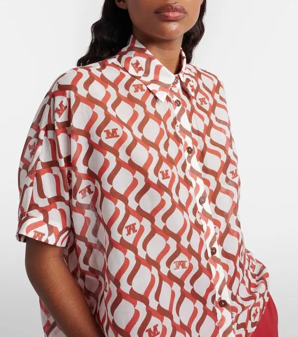 Max Mara Ariete Printed Cotton And Silk Shirt