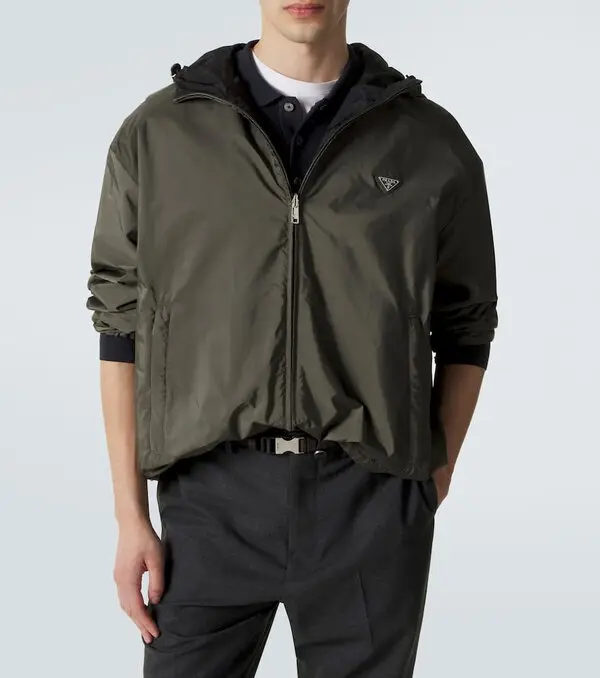 Prada Re-nylon Reversible Leather-trimmed Jacket