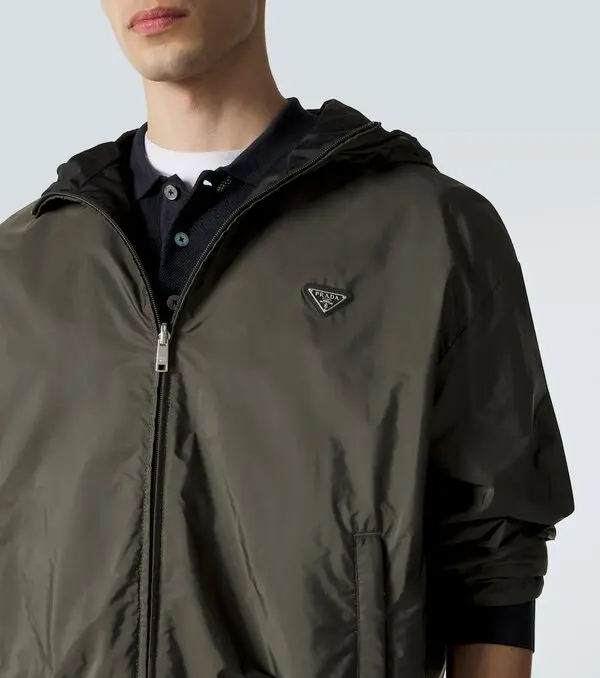 Prada Re-nylon Reversible Leather-trimmed Jacket