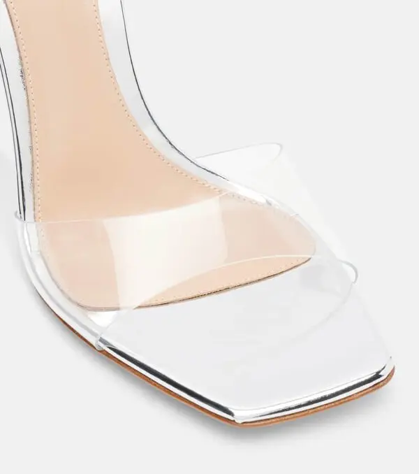 GIANVITO ROSSI Cher Leather-trimmed Pvc Slingback Sandals - Transparent