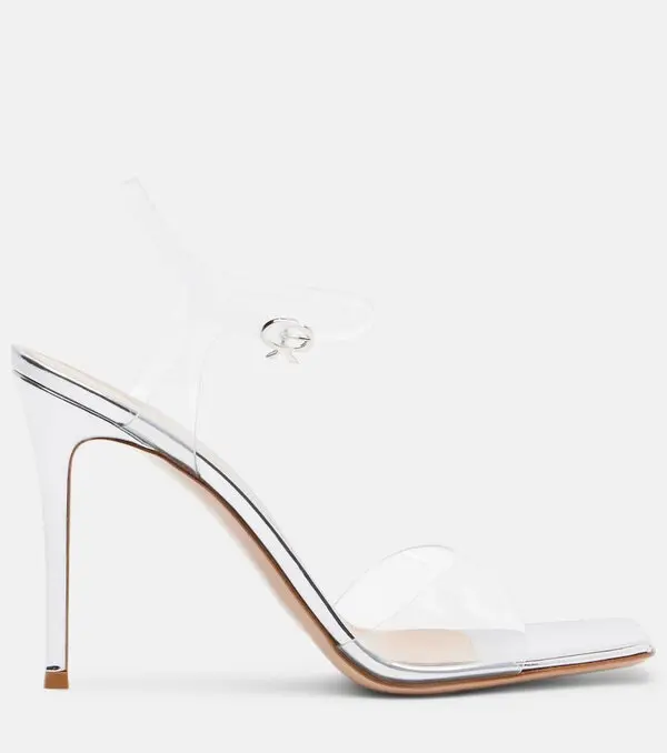 GIANVITO ROSSI Cher Leather-trimmed Pvc Slingback Sandals - Transparent