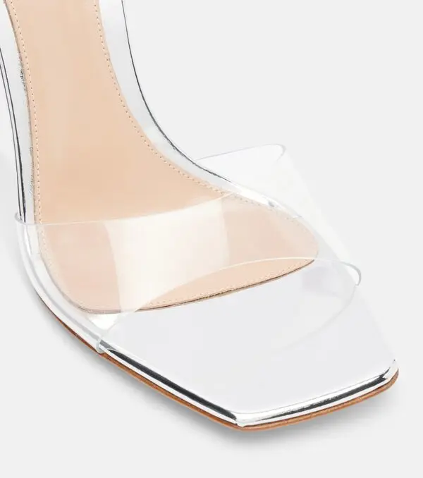 GIANVITO ROSSI Cher Leather-trimmed Pvc Slingback Sandals - Transparent