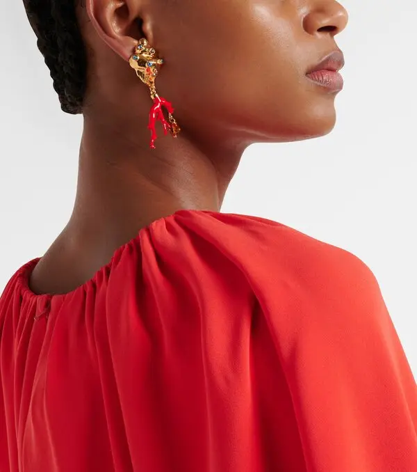 Oscar De La Renta Crystal-embellished Clip-on Earrings