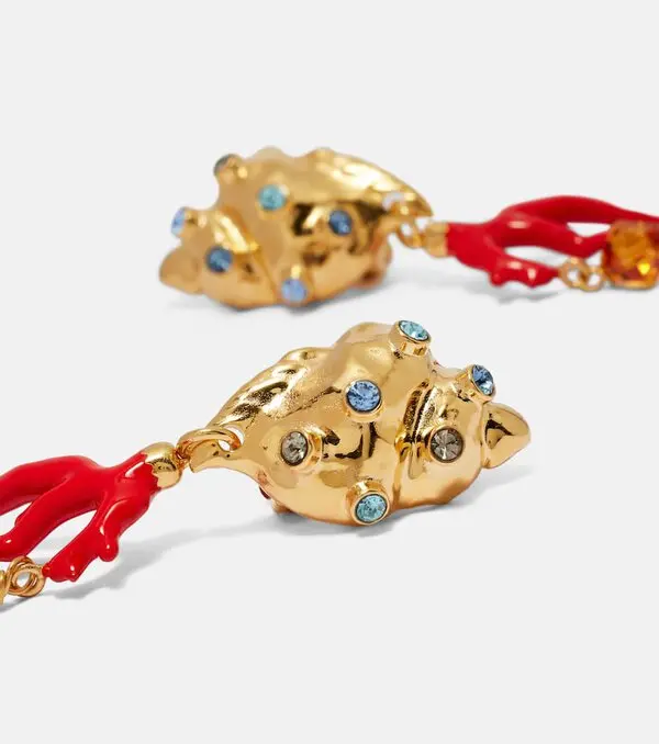 Oscar De La Renta Crystal-embellished Clip-on Earrings
