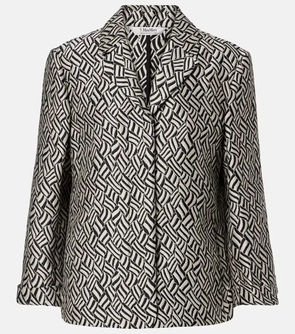 Max Mara Lira Cotton-blend Jacquard Blazer - Black