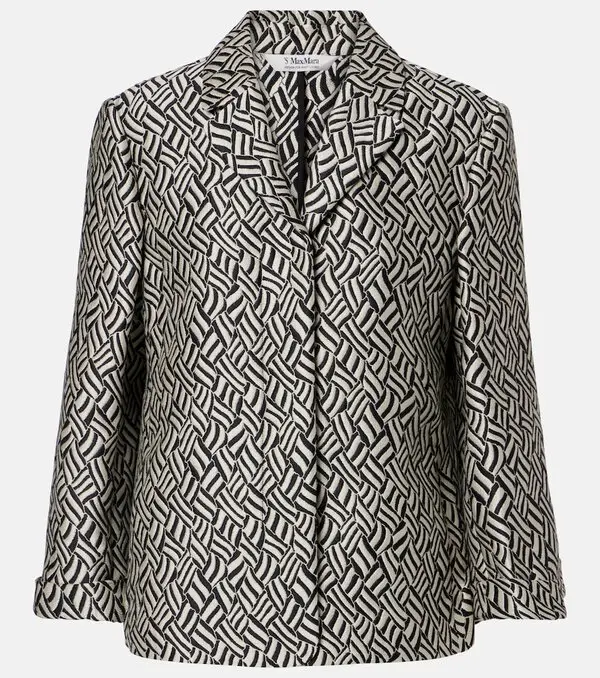 Max Mara Lira Cotton-blend Jacquard Blazer - Black
