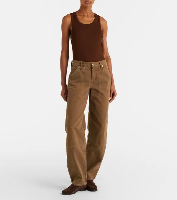 SLVRLAKE Tess Tapered Jeans - Brown
