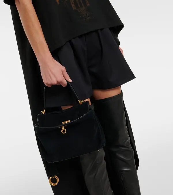 Balenciaga Mini Rodeo Suede Top-handle Bag - Black